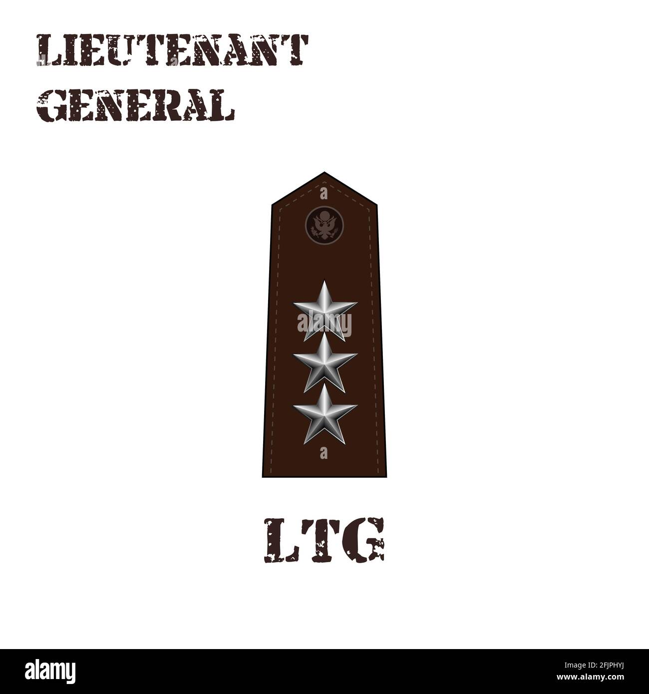 Realistic vector icon of the chevron of the Lieutenant general of the ...