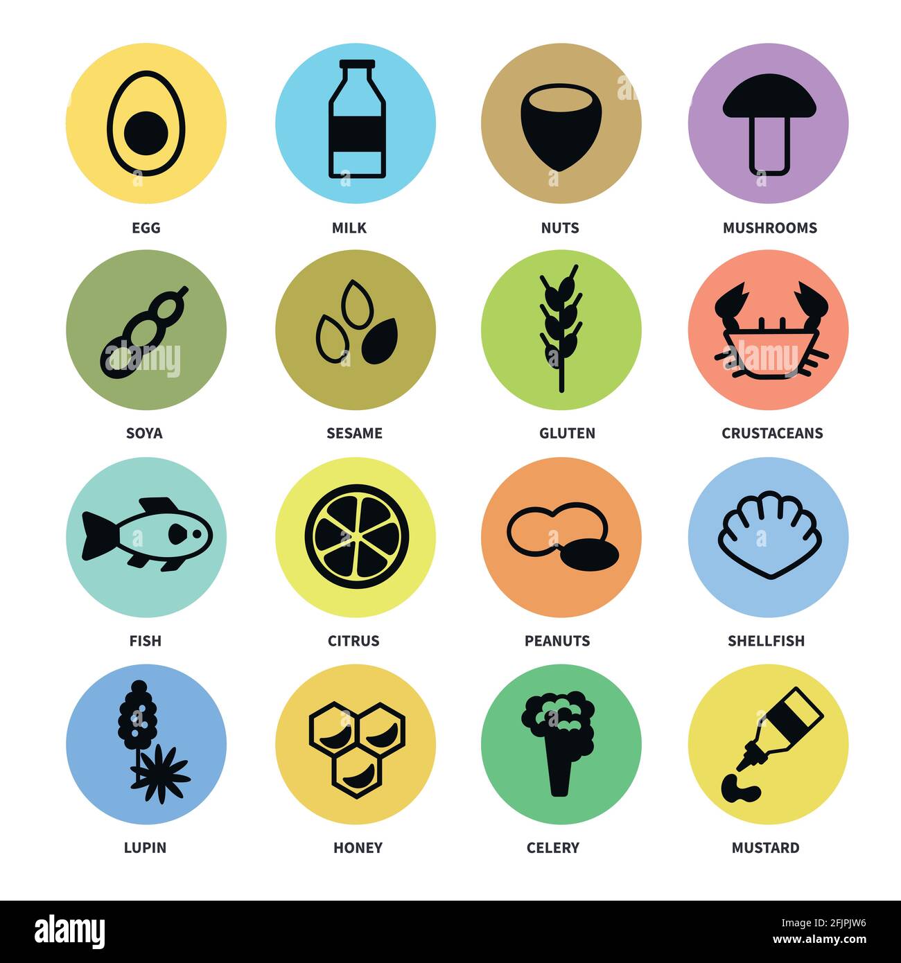 Food allergen icons hi-res stock photography and images - Alamy