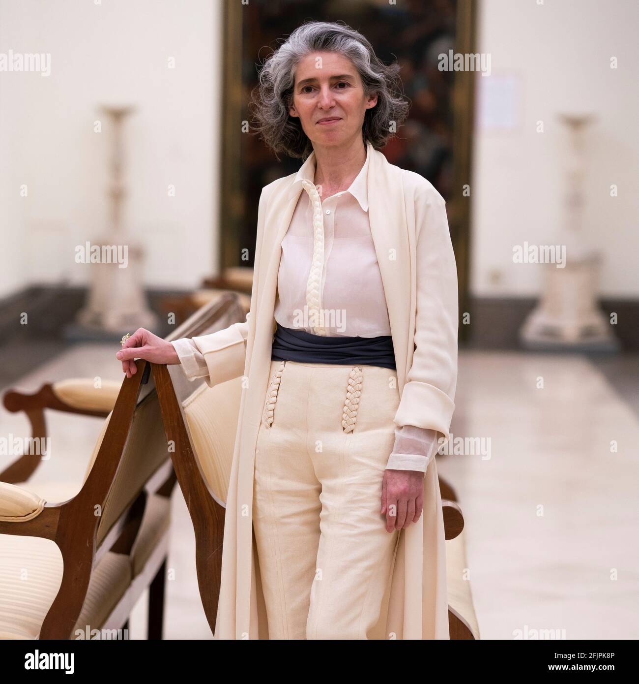 The sculptor Blanca Munoz poses during a portrait session in Madrid ...