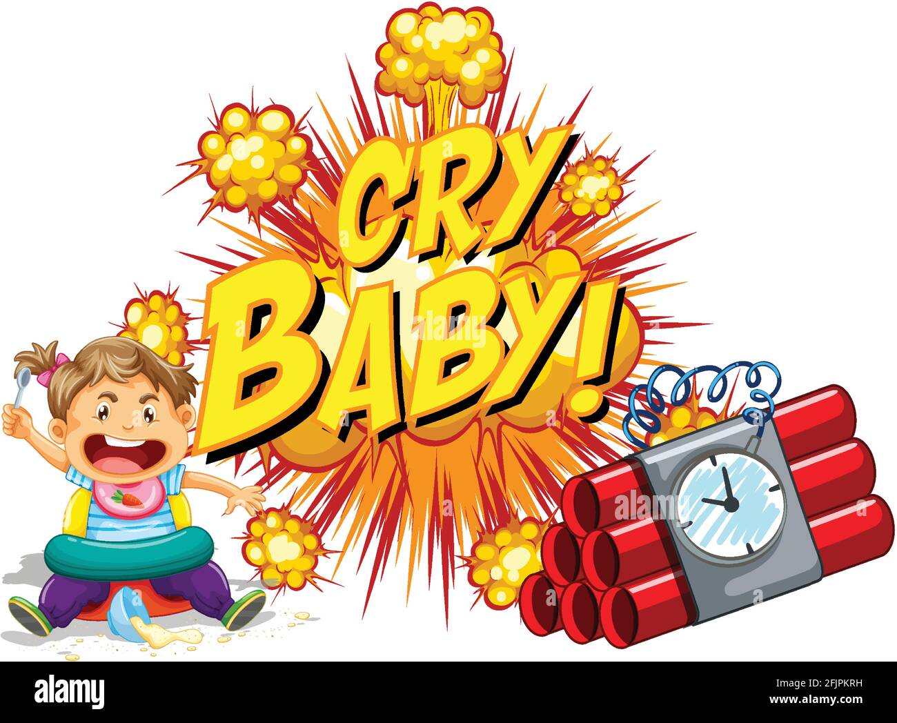 Comic speech bubble with cry baby text illustration Stock Vector Image ...
