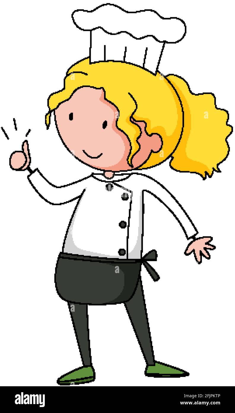 Little chef cartoon character isolated illustration Stock Vector Image ...