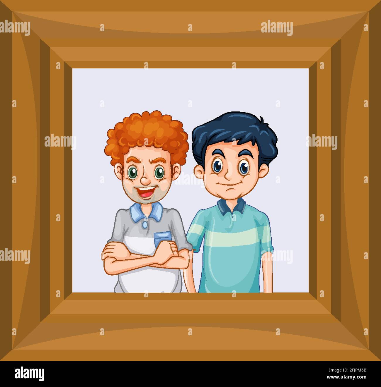 Best friends picture on wooden frame illustration Stock Vector Image ...