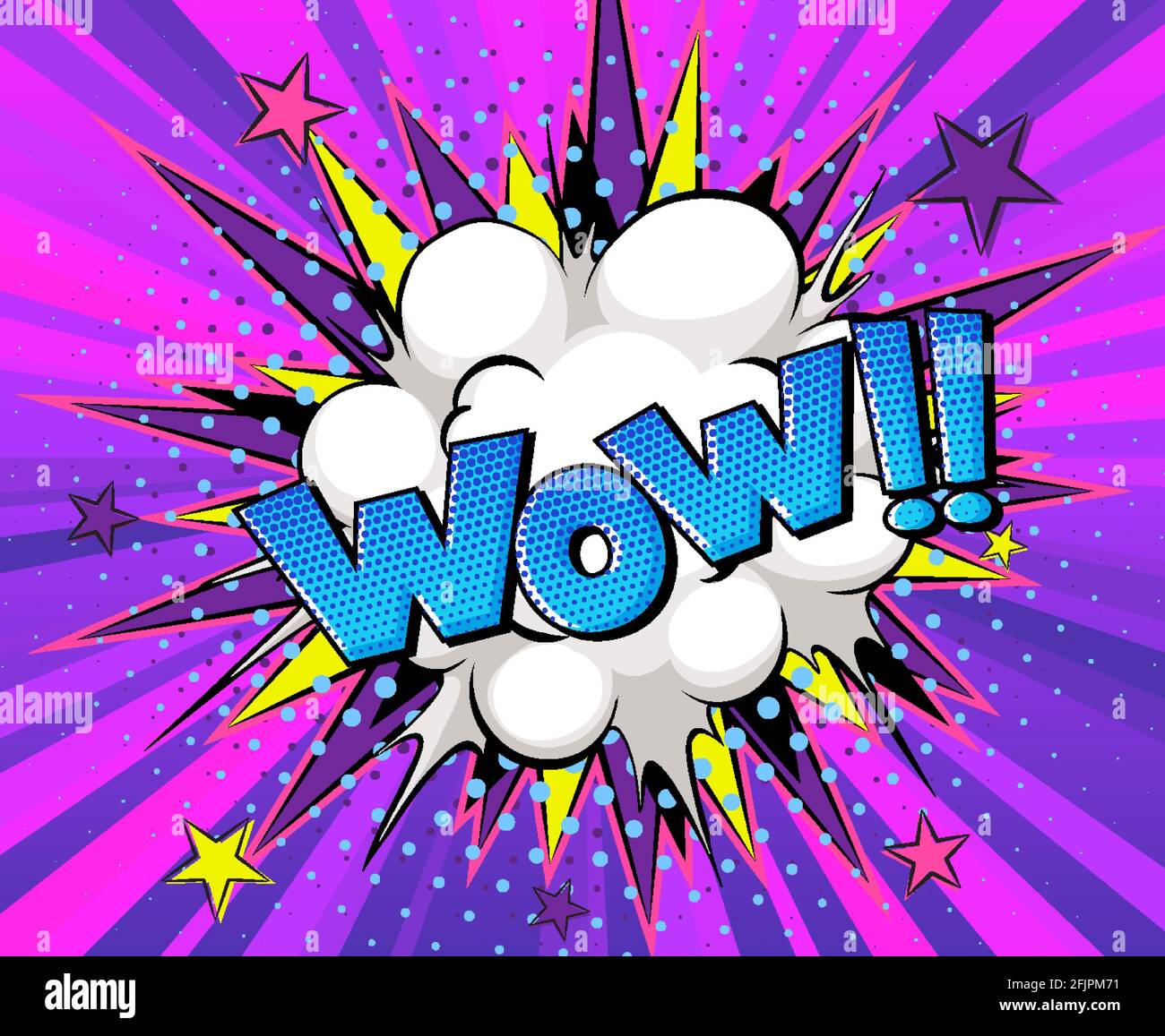 WOW word on bomb explosion background illustration Stock Vector Image ...