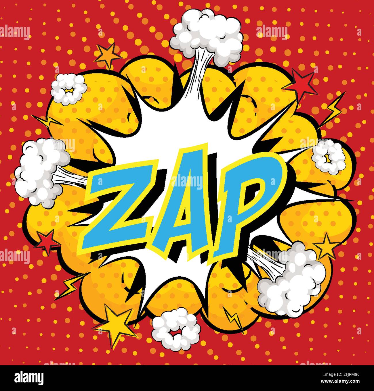 Word Zap on comic cloud explosion background illustration Stock Vector ...