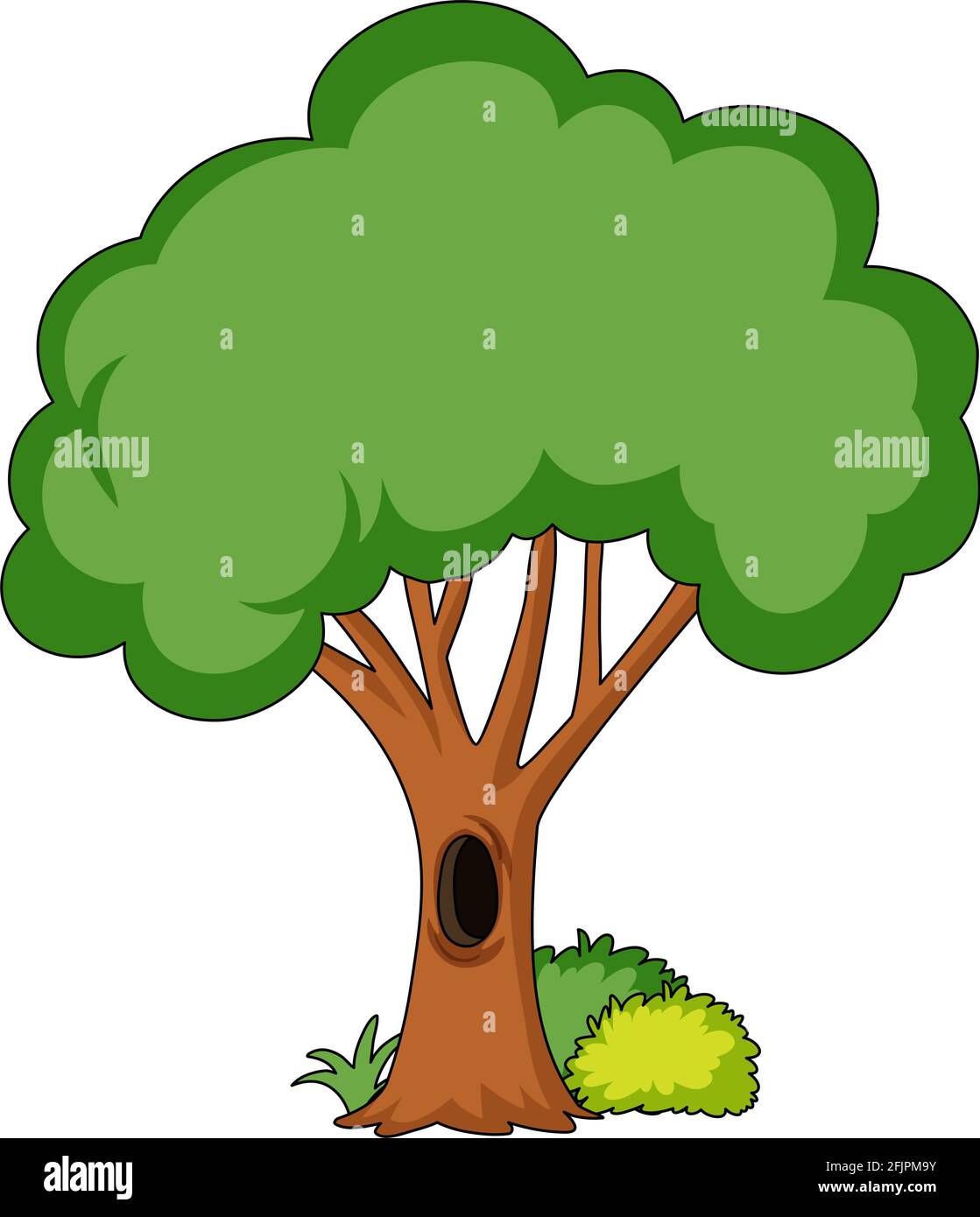Tree with tree hole cartoon style isolated on white background ...