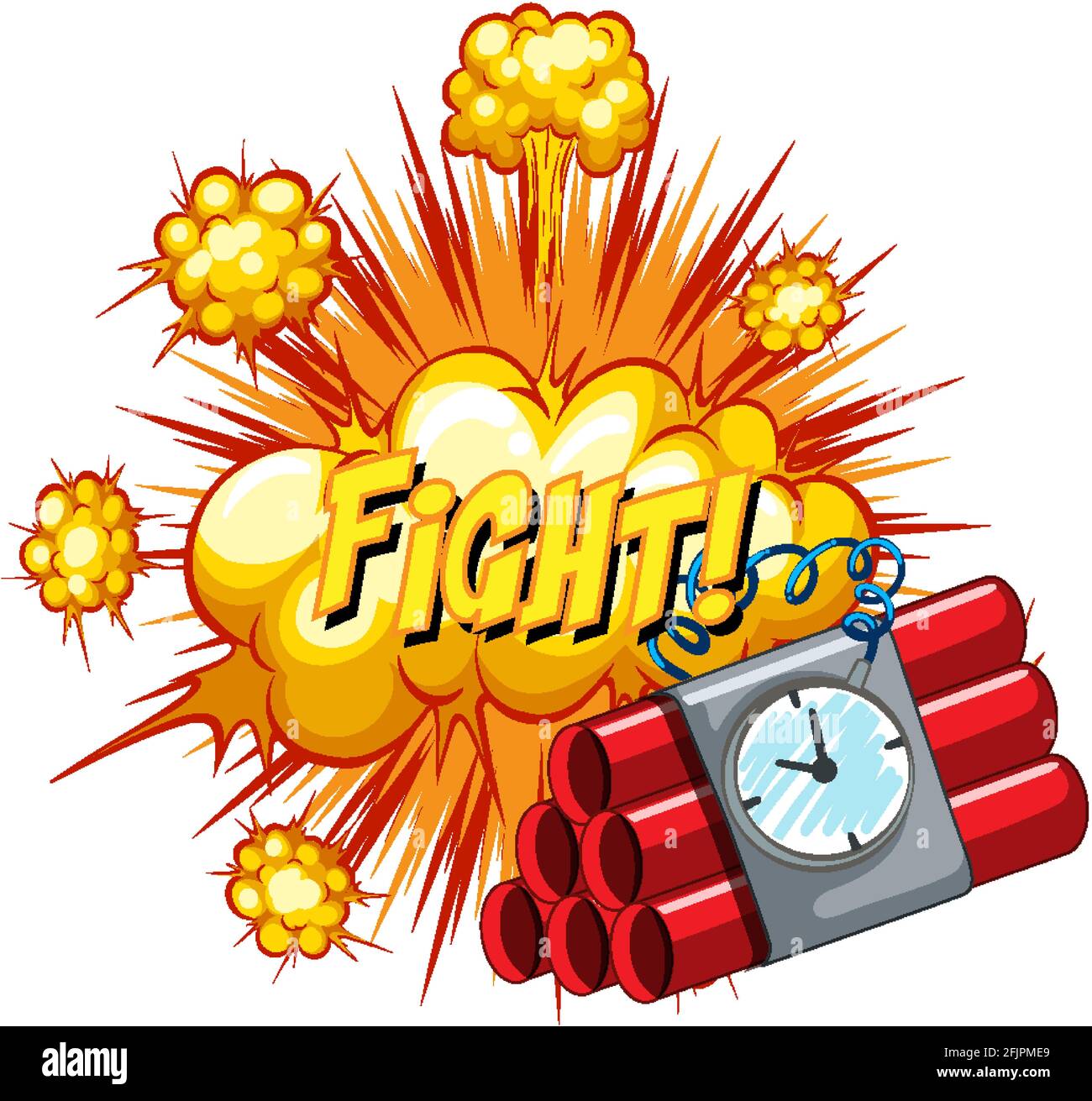 FIGHT wording comic speech bubble on burst illustration Stock Vector ...