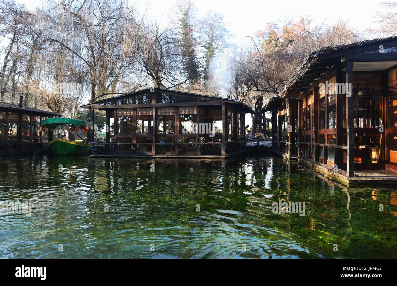 Lagoon restaurants and beautiful views of Saint Naum area in Lake Ohrid ...