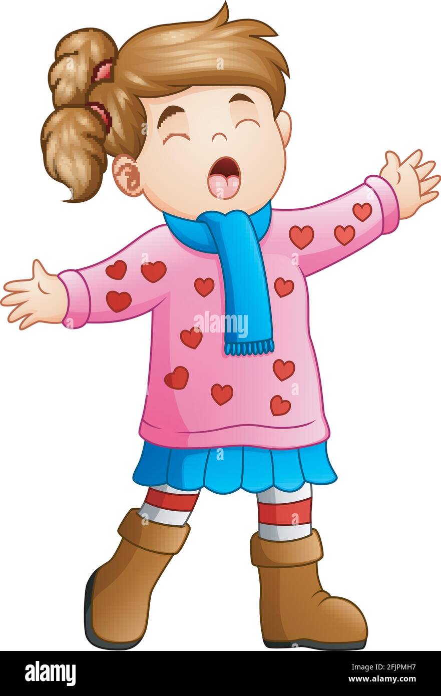 Funny Cold Girl Cartoon