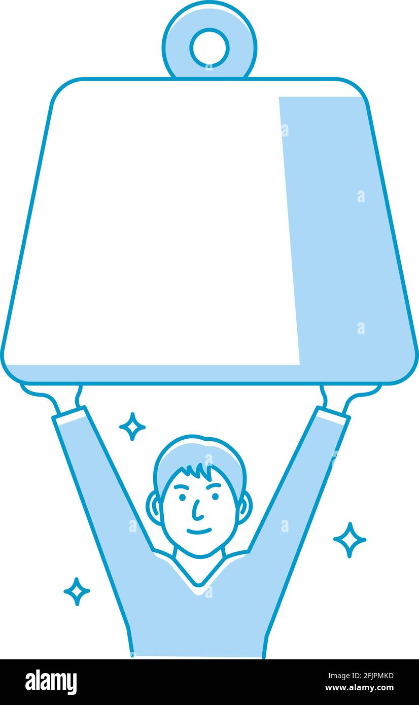 Cartoon illustration strong man lifting hi-res stock photography and ...