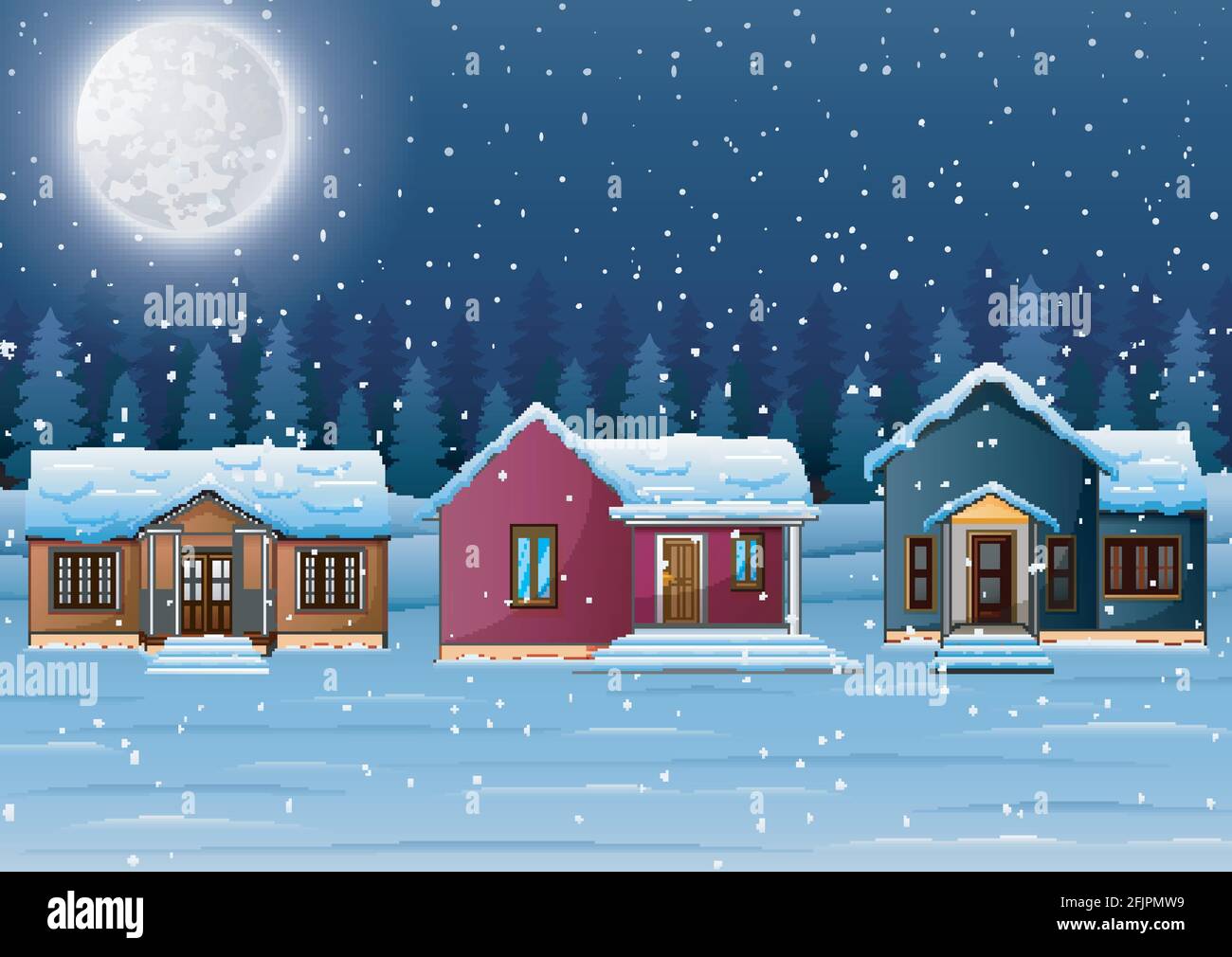 Snow hut night christmas Stock Vector Images - Alamy