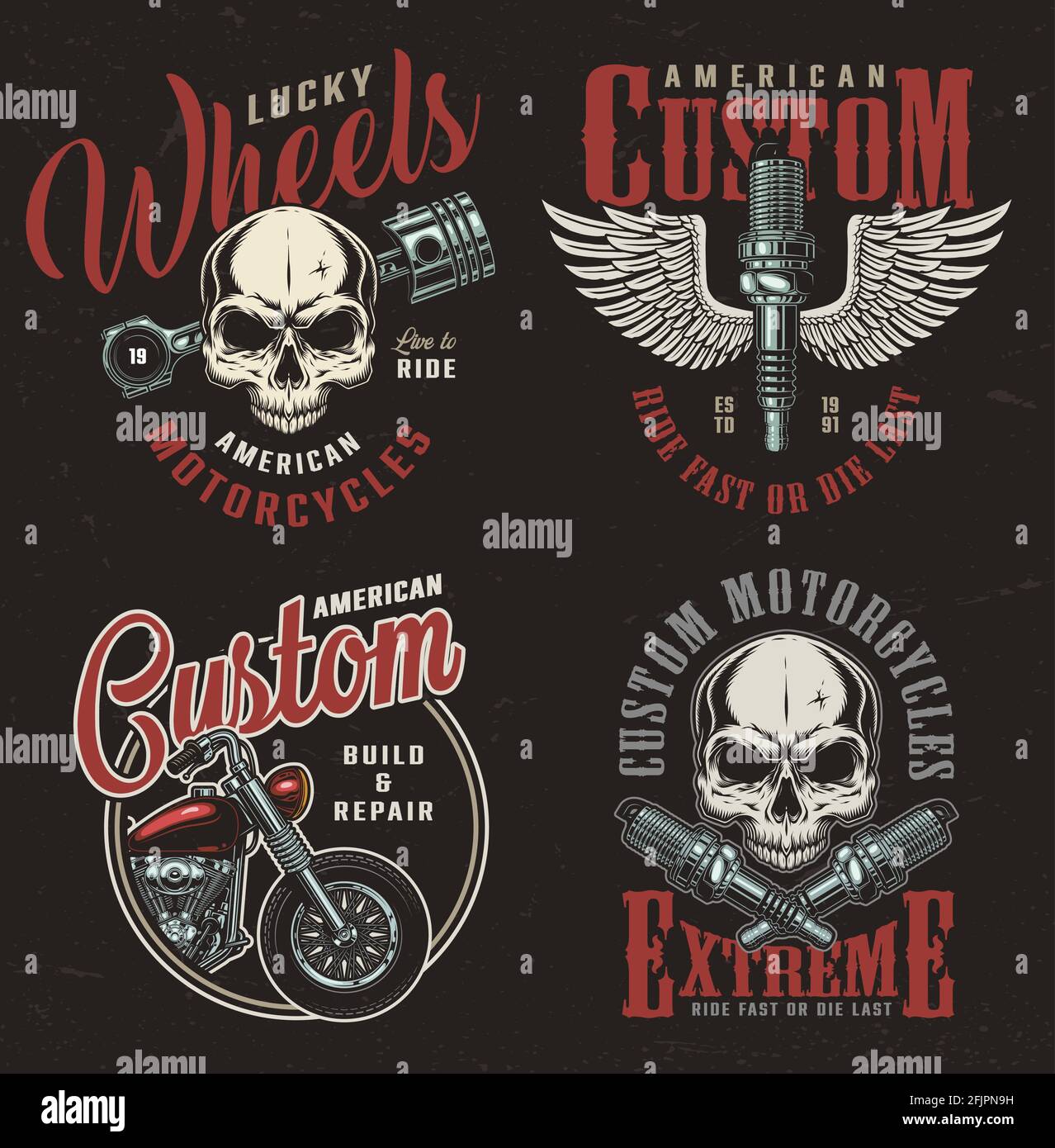 Motorbike Logos Stock Vector Images - Alamy