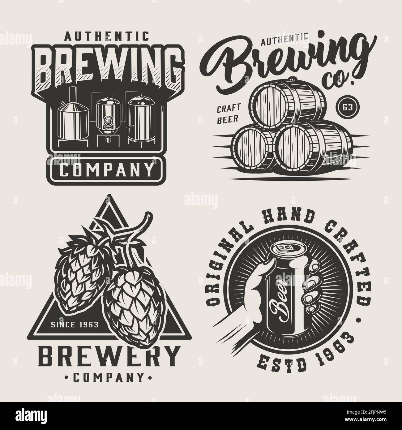 Vintage Beer Logos Craft Beer High Resolution Stock Photography and ...
