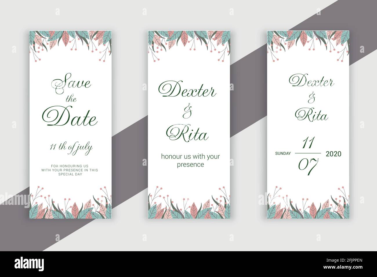 set of vertical wedding banners Stock Vector Image & Art - Alamy
