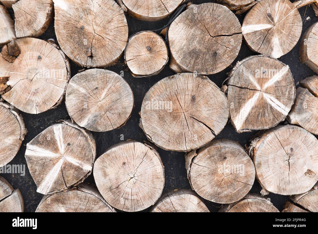 Wall made round logs hi-res stock photography and images - Alamy