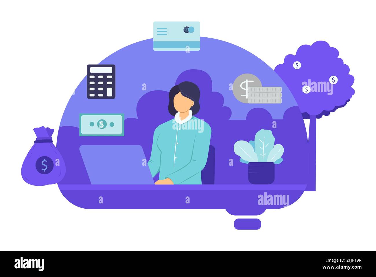 Vector woman laptop pencil Cut Out Stock Images & Pictures - Alamy