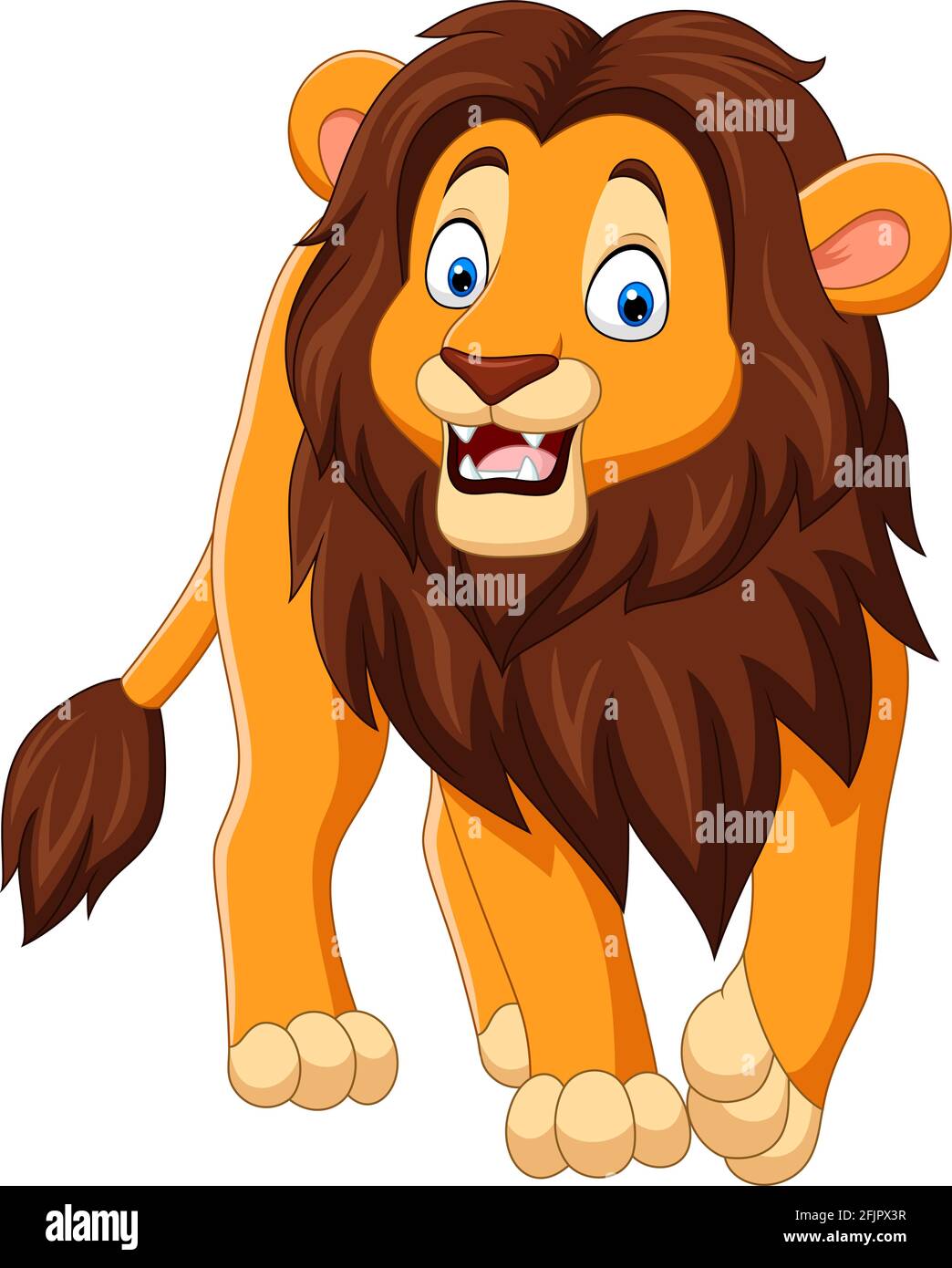 Cartoon happy lion isolated on white background Stock Vector Image ...