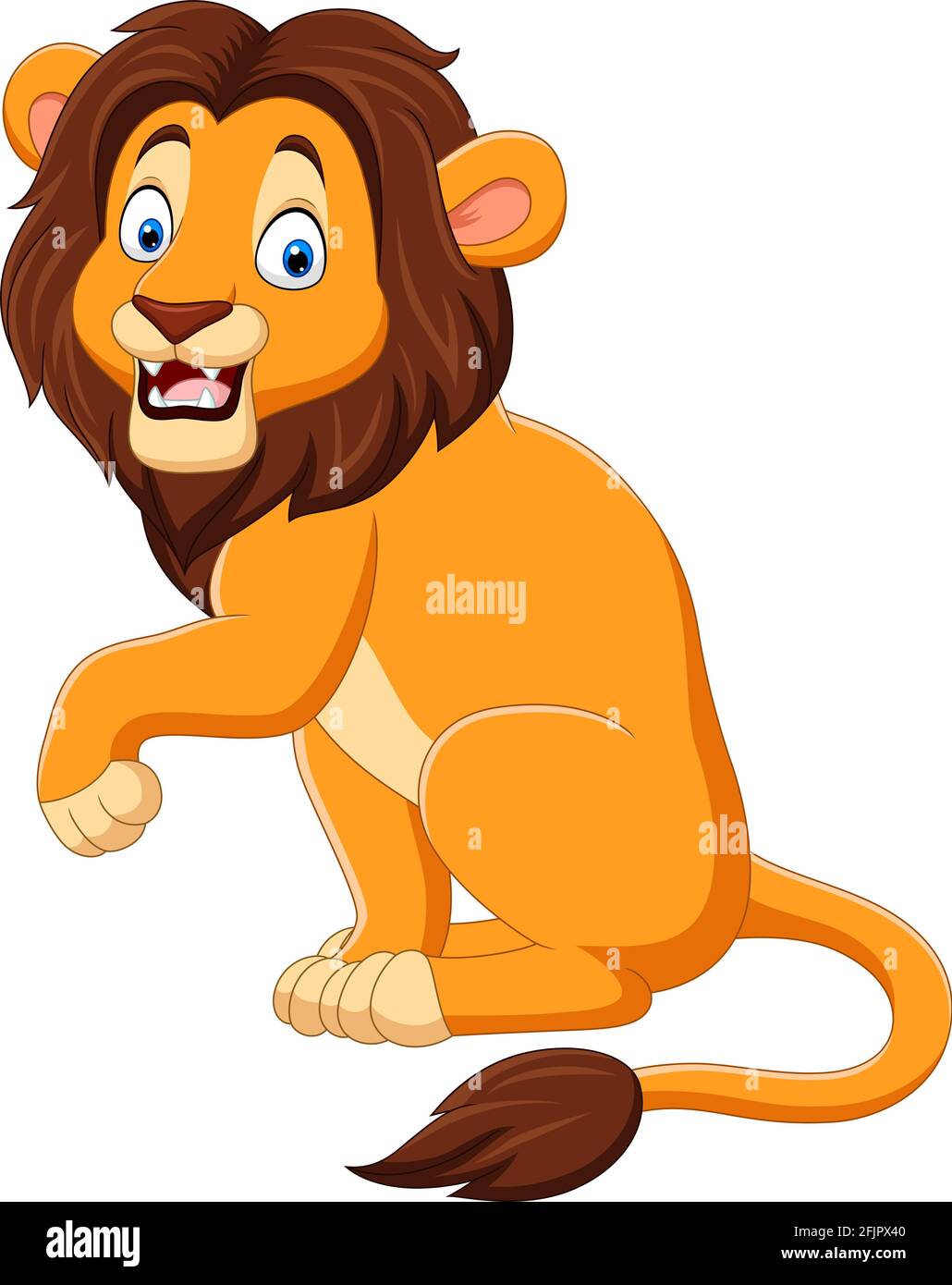 Cartoon happy lion on white background Stock Vector Image & Art - Alamy