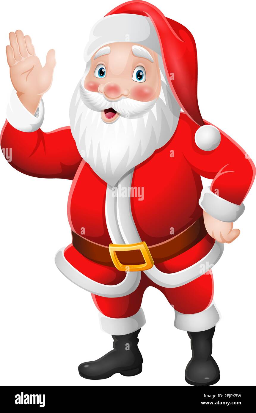 Santa waving hand merry christmas Cut Out Stock Images & Pictures - Alamy