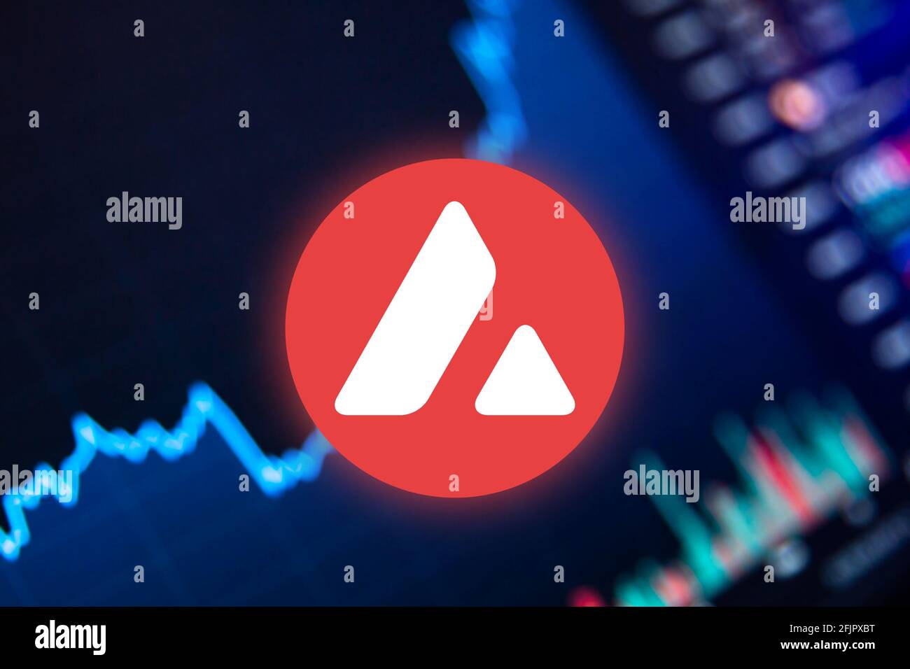 Avalanche AVAX Cryptocurrency. Avalanche coin growth chart on the ...