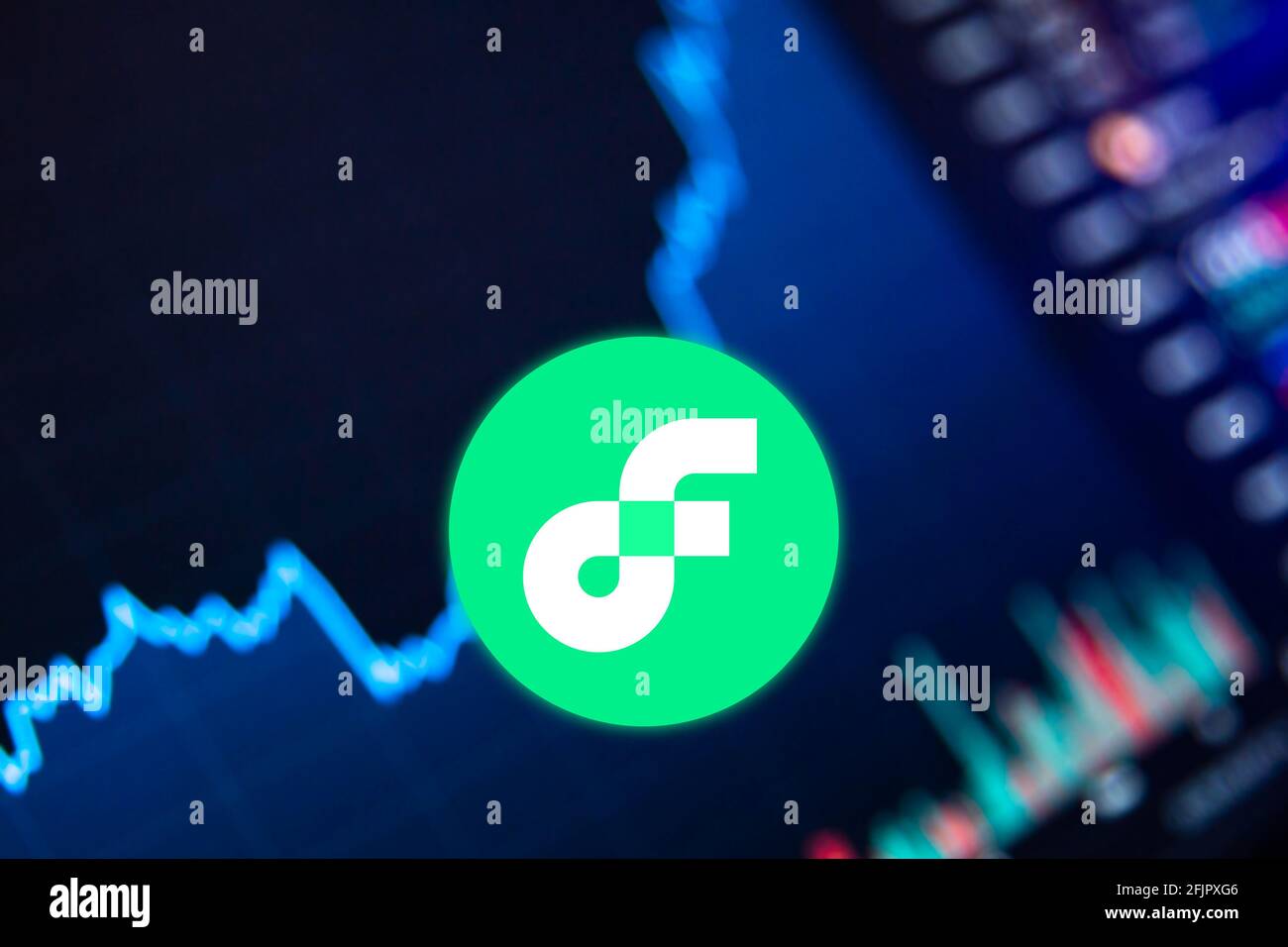 Flow cryptocurrency coin growth chart hi-res stock photography and ...