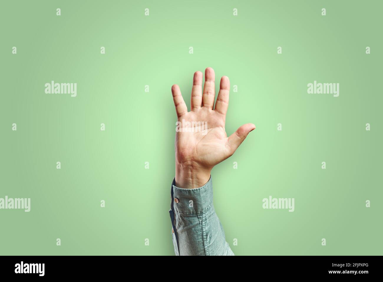 Right hand palm open signal hi-res stock photography and images - Alamy