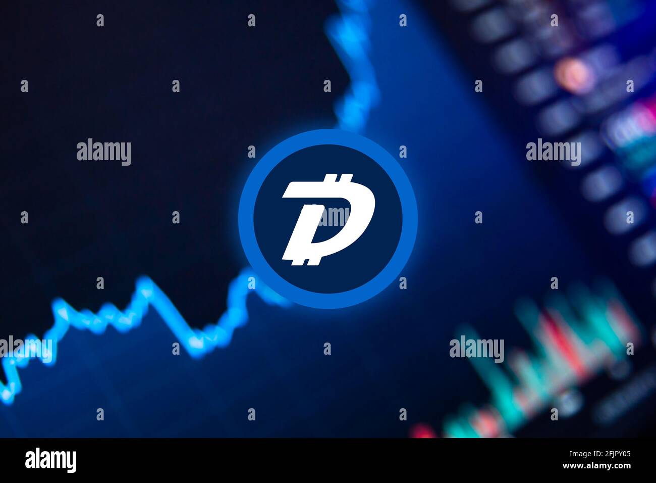 DigiByte Cryptocurrency. DGB coin growth chart on the exchange, chart ...