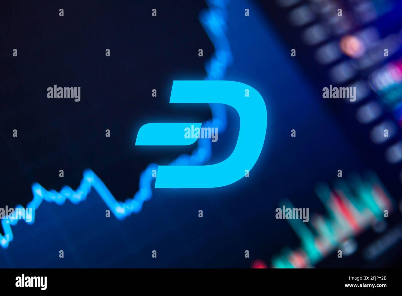 Dash Cryptocurrency. Dash coin growth chart on the exchange, chart ...