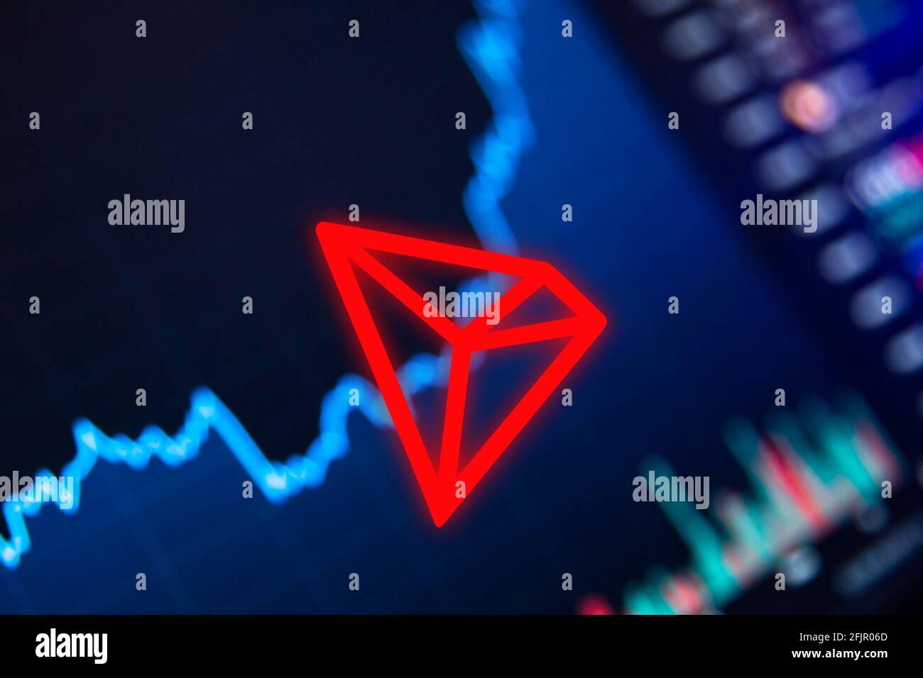 TRON TRX Cryptocurrency. TRON coin growth chart on the exchange, chart ...