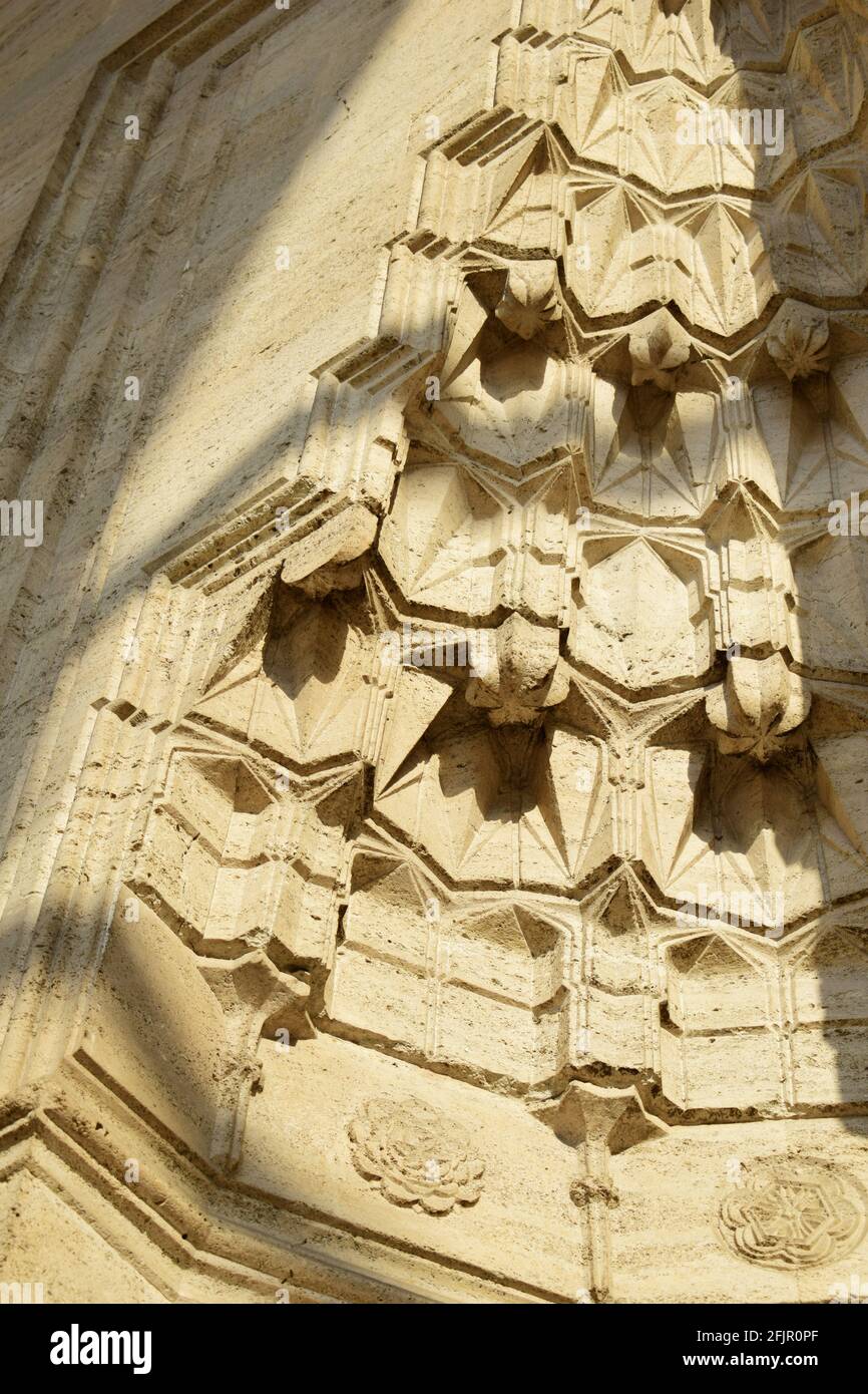 Detail from a muqarnas, a form of ornamented vaulting in Islamic ...