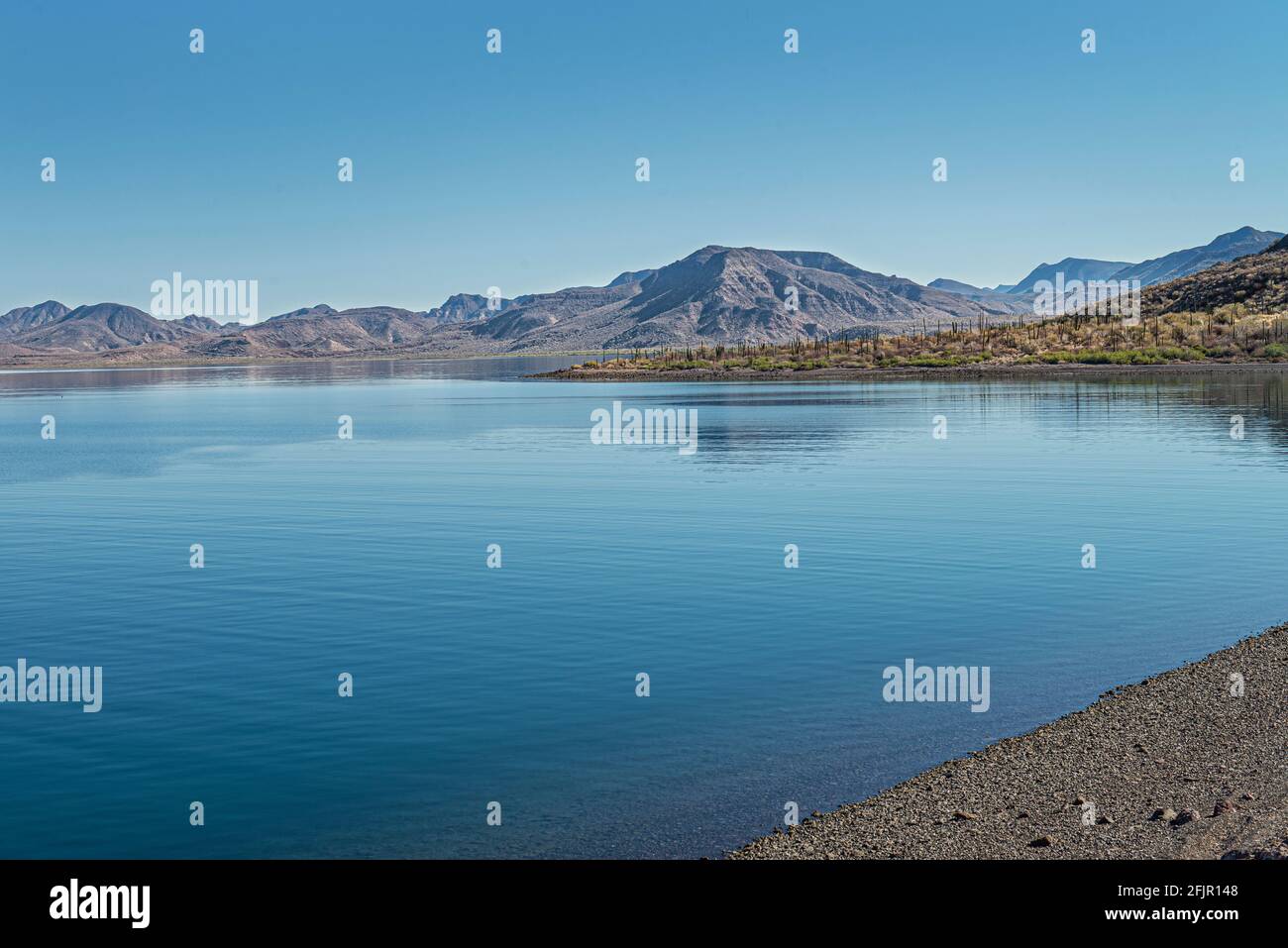 Bahia Concepcion surrounded by desert and mountains in the baja ...