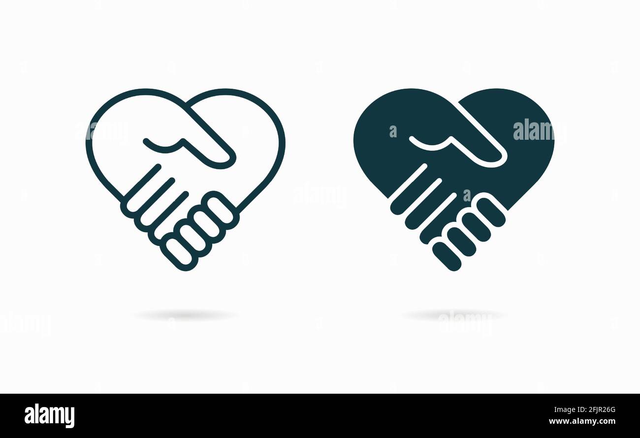 Shaking Hands Heart Vector
