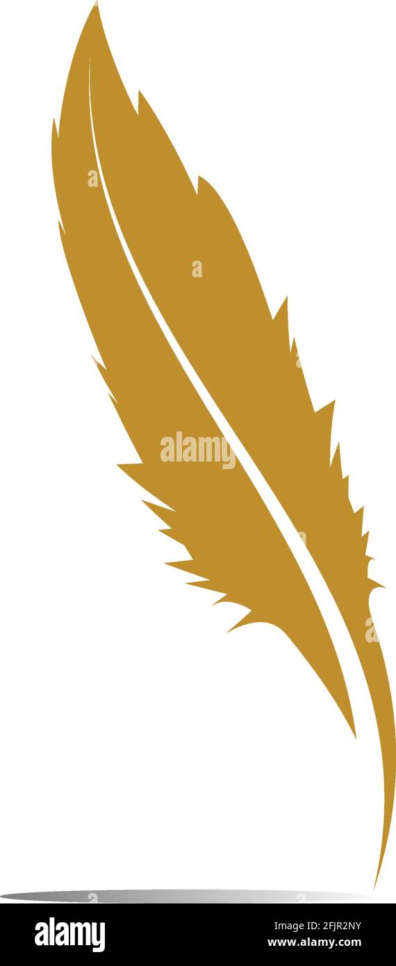 feather pen write sign logo template app icons Stock Vector Image & Art ...