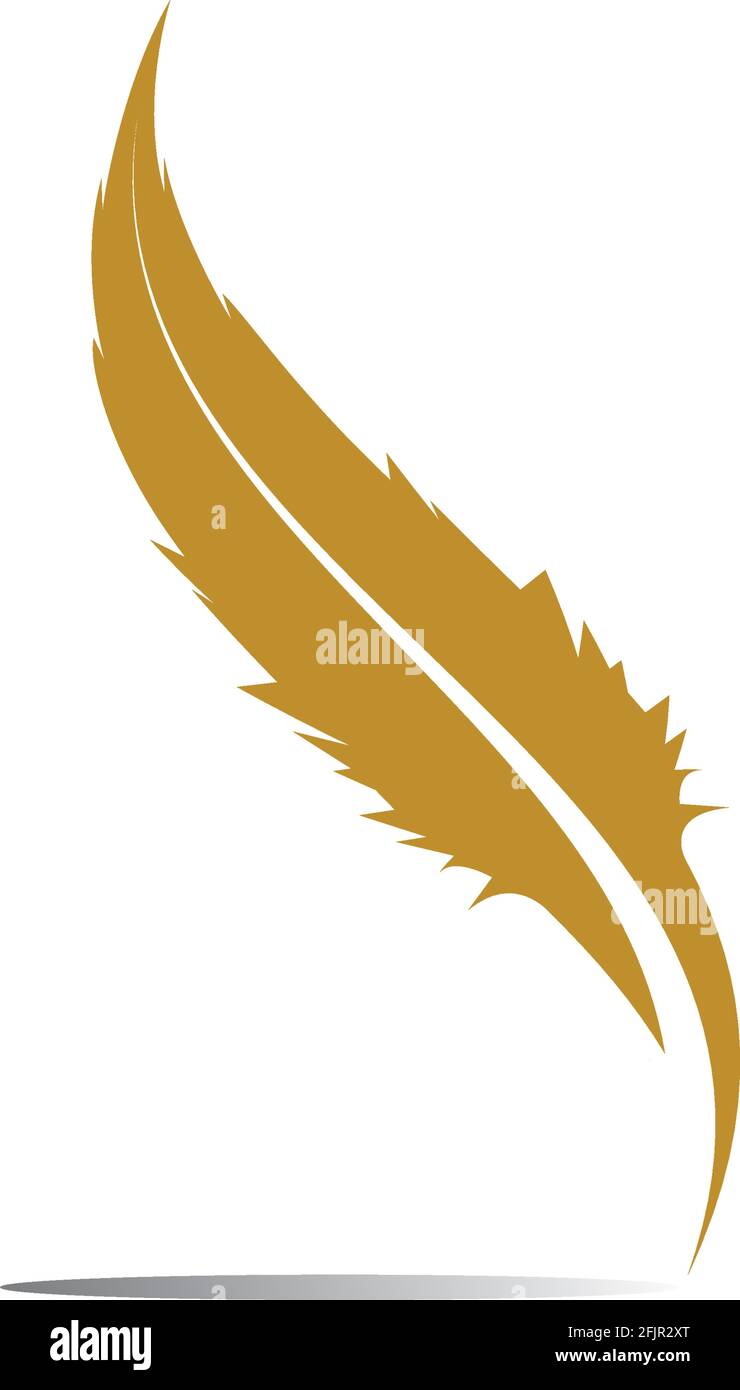 feather pen write sign logo template app icons Stock Vector Image & Art ...