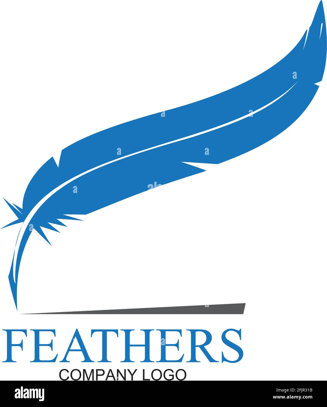 feather pen write sign logo template app icons Stock Vector Image & Art ...