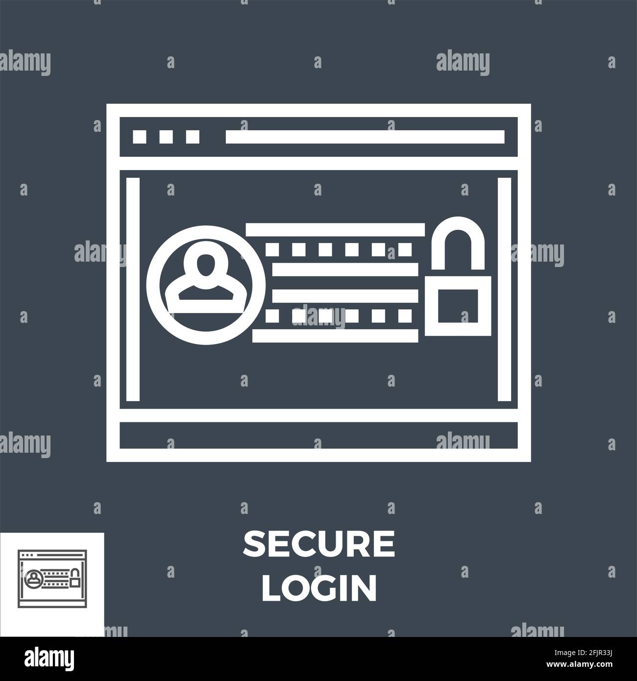 Secure Login Line Icon Stock Vector Image & Art - Alamy