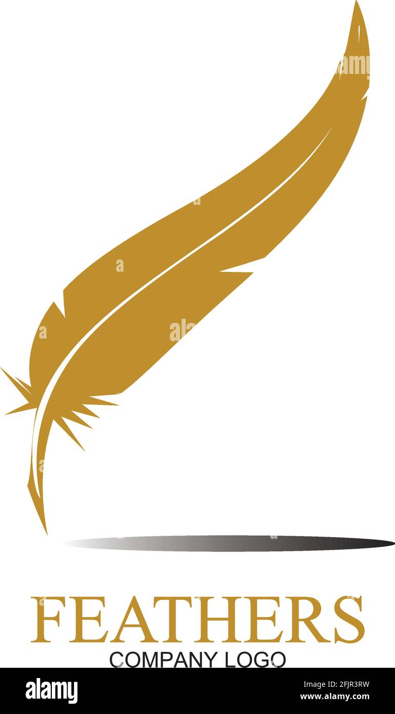 feather pen write sign logo template app icons Stock Vector Image & Art ...