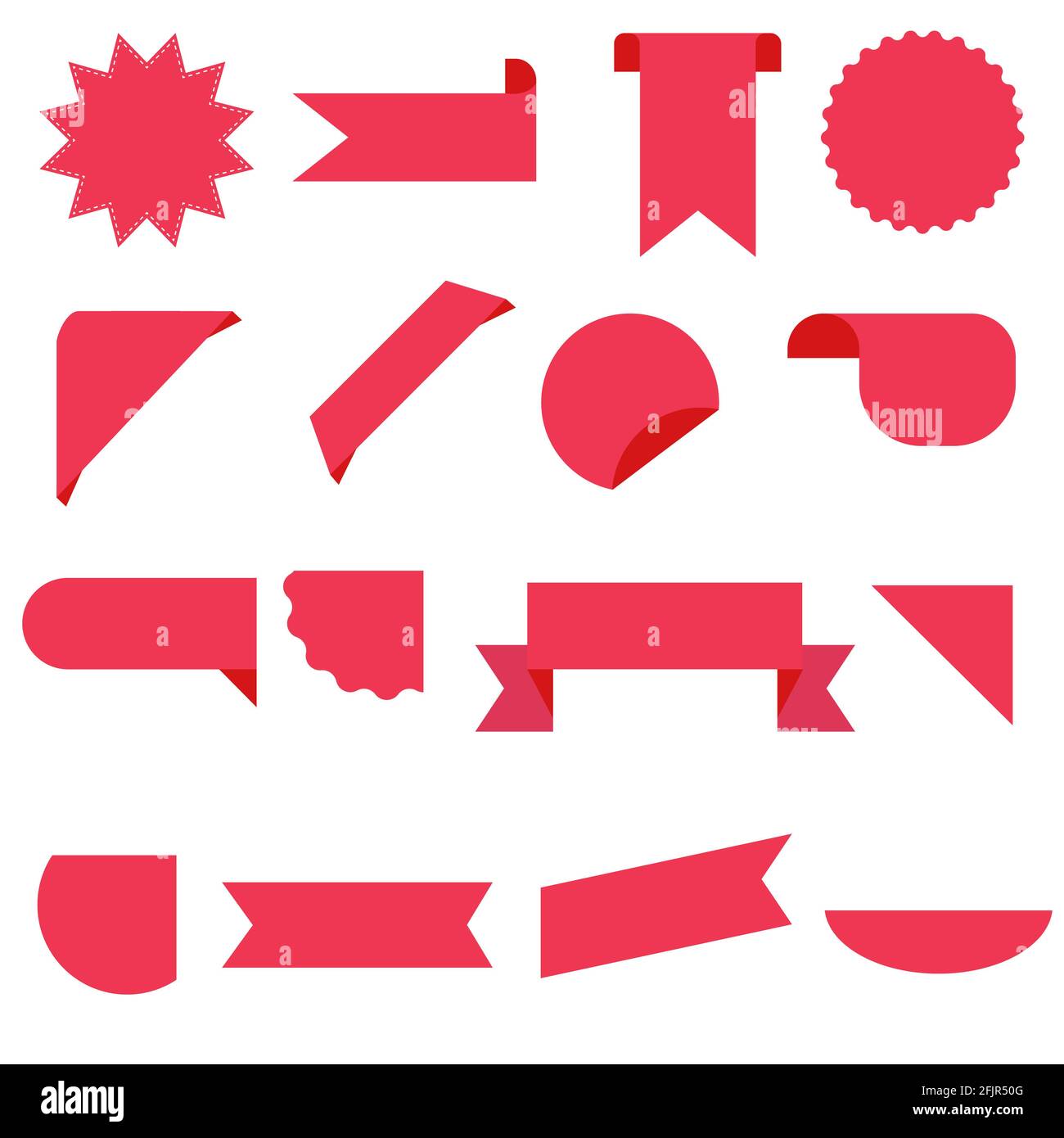 blank label collection set on white background. flat style. ribbon ...