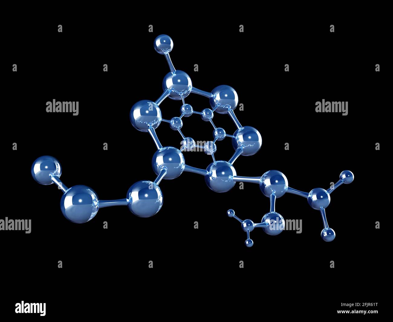 Models of abstract molecular structure. Isolated on black background ...