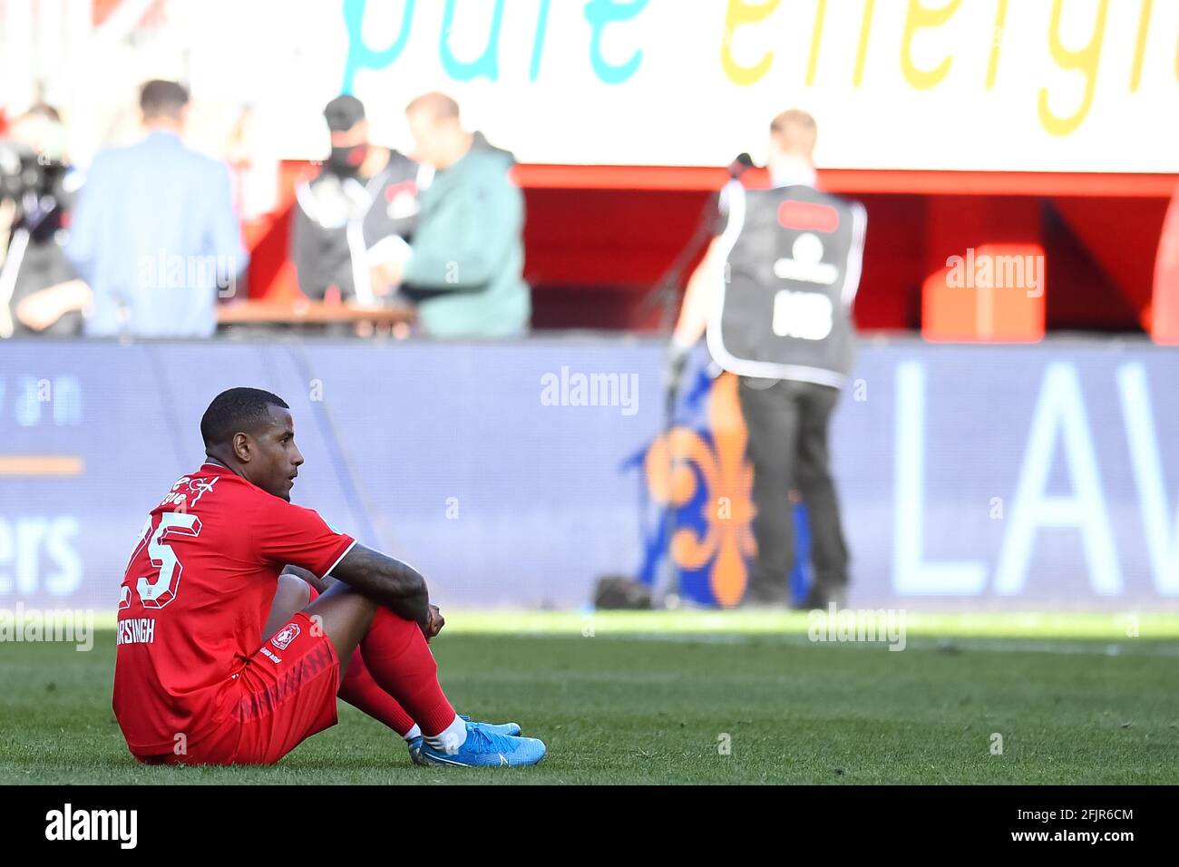 ENSCHEDE, NETHERLANDS - APRIL 25: Luciano Narsingh of FC Twente looks ...