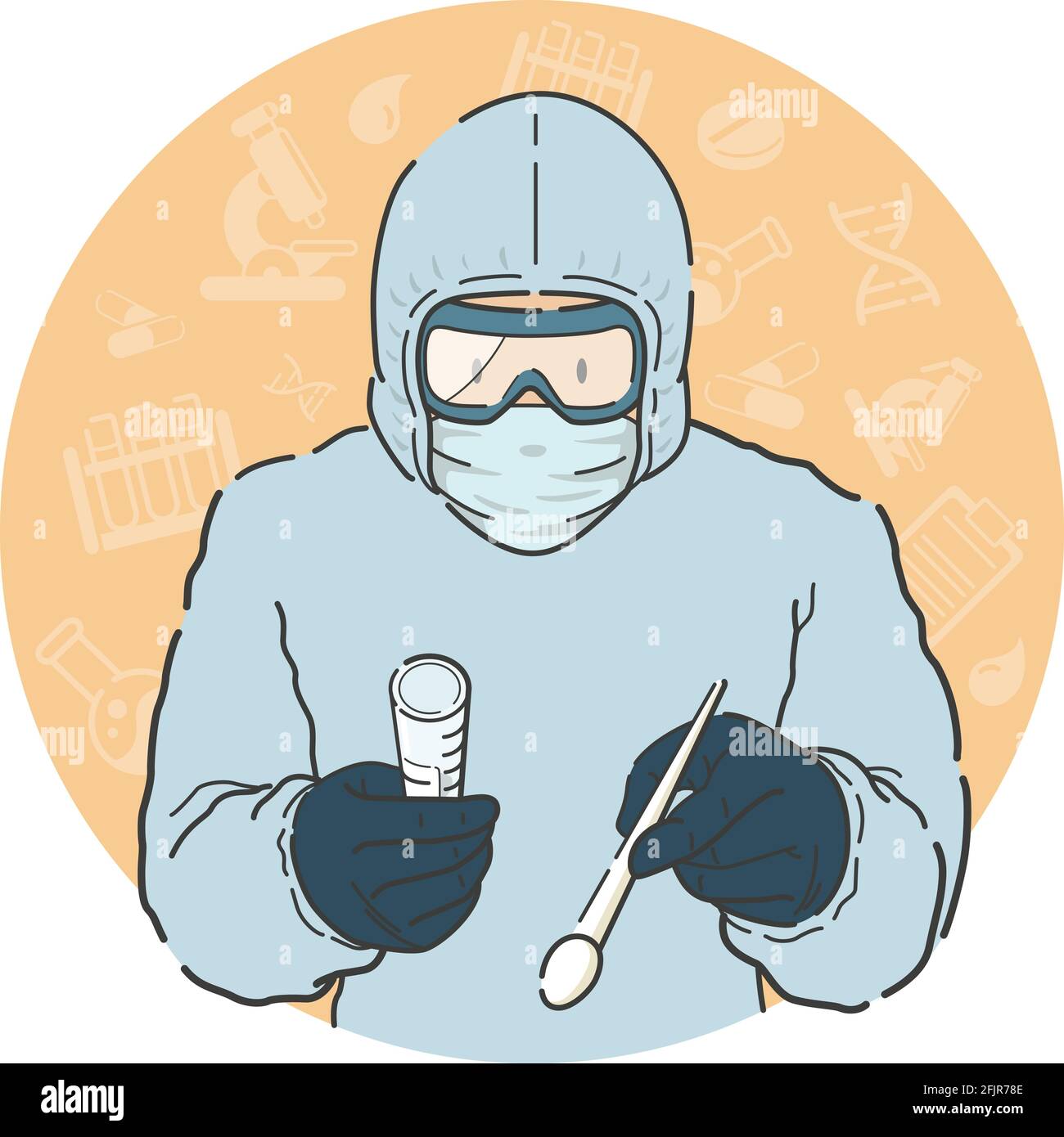 Medical Worker Taking Swab Test Sample in Personal Protective Gears ...