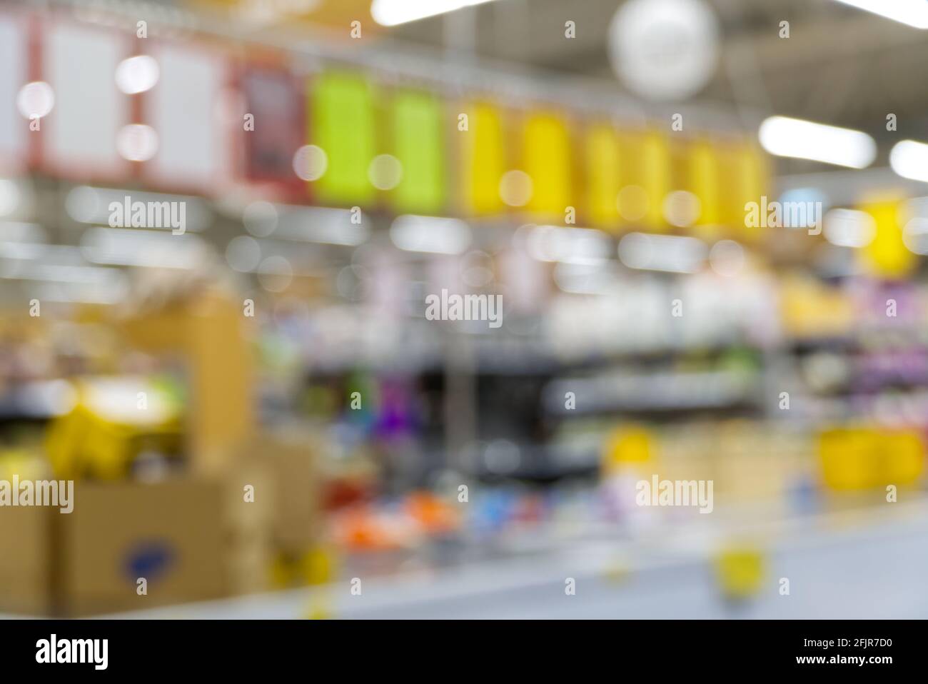 blurred background. store blur abstract background with bokeh. Grocery ...