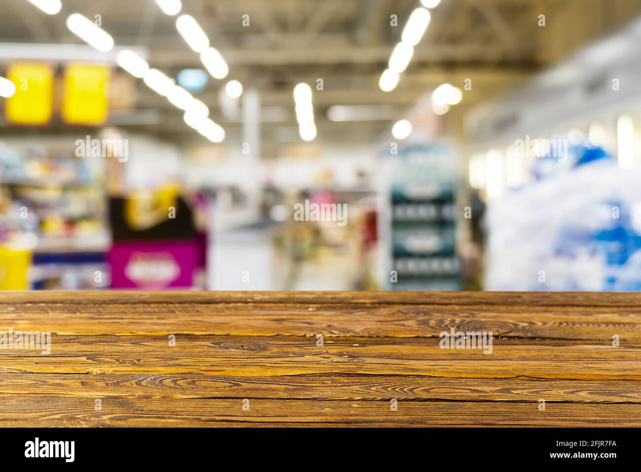 blurred background. store blur abstract background with bokeh. Grocery ...