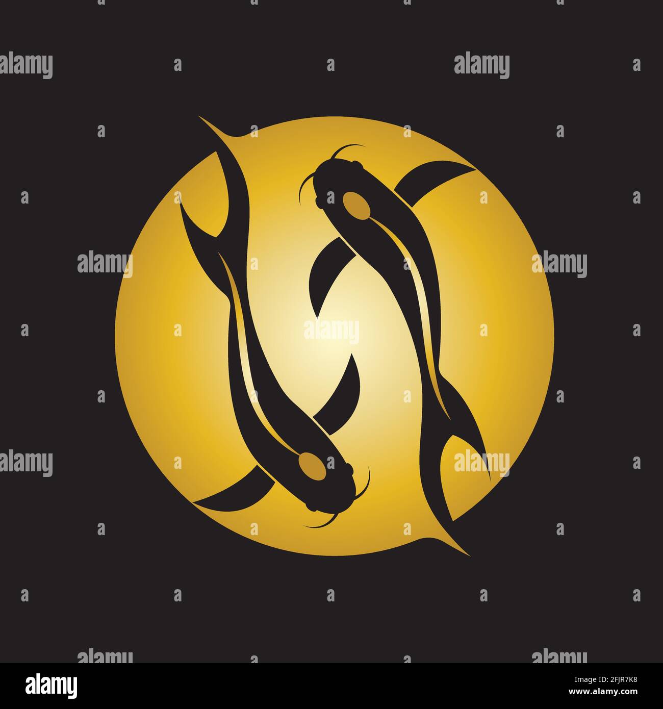 Golden yin yang Stock Vector Images - Alamy