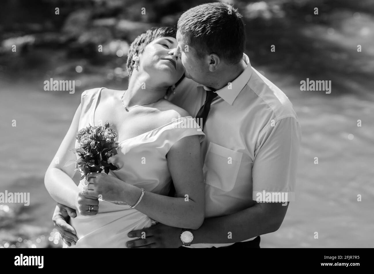 Waterfall on rocks Black and White Stock Photos & Images - Alamy