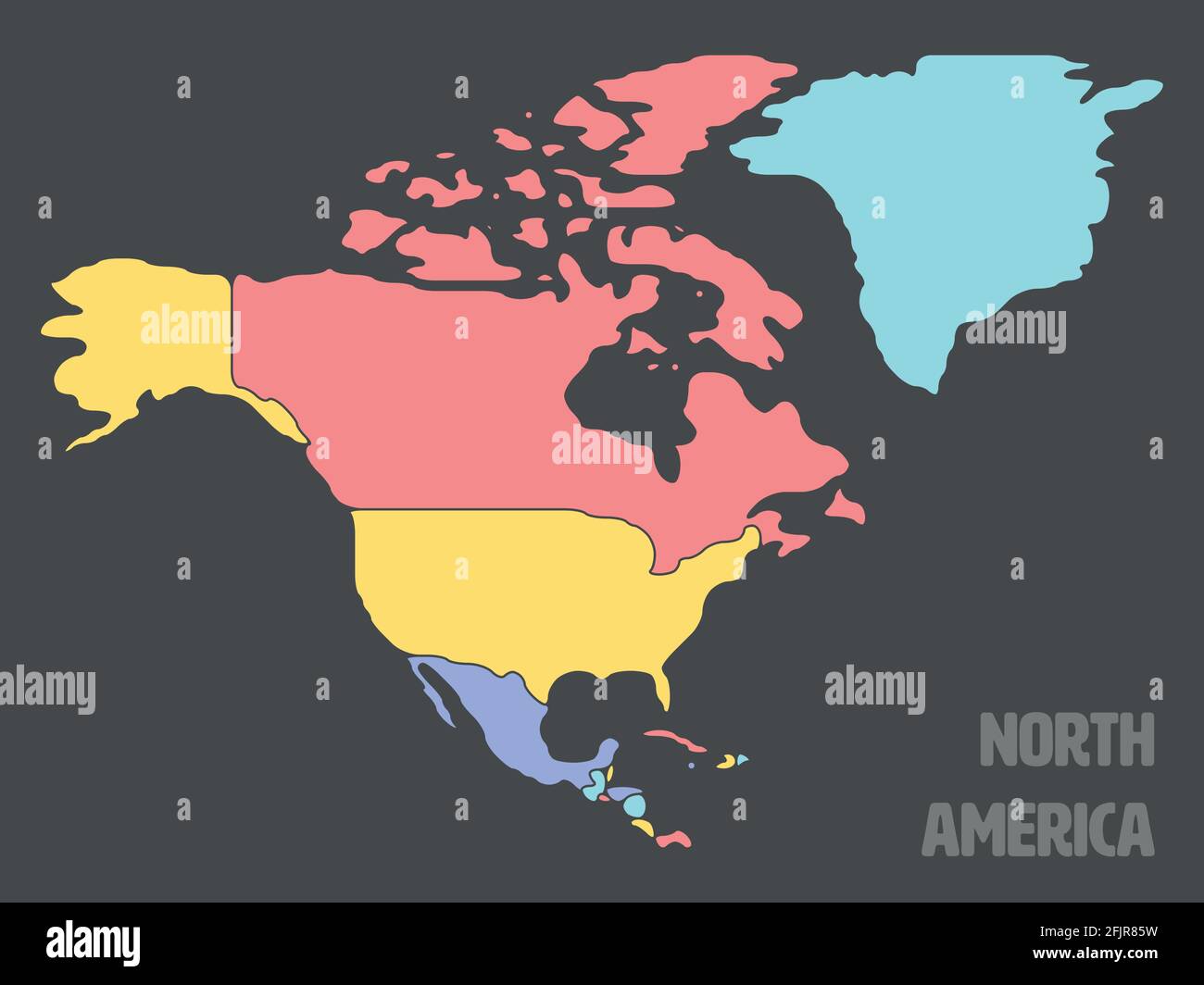 Smooth map of North America continent Stock Vector Image & Art - Alamy