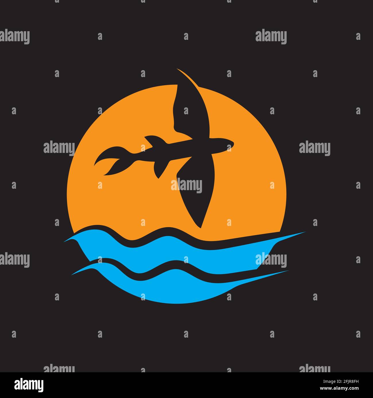 gold flying fish logo vector icon design template Stock Vector Image ...