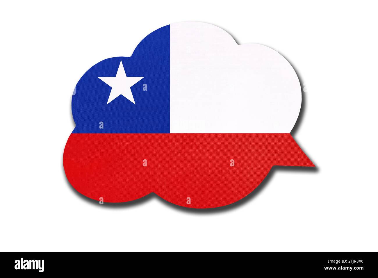 3d speech bubble with chilean national flag isolated on white ...