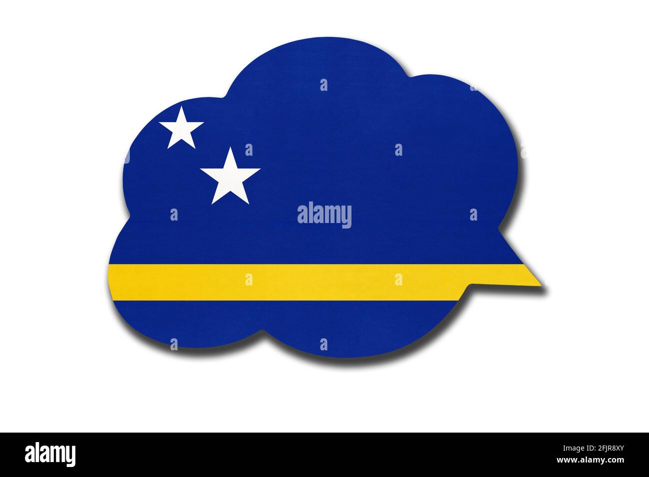 3d speech bubble with Curacaoan national flag isolated on white ...