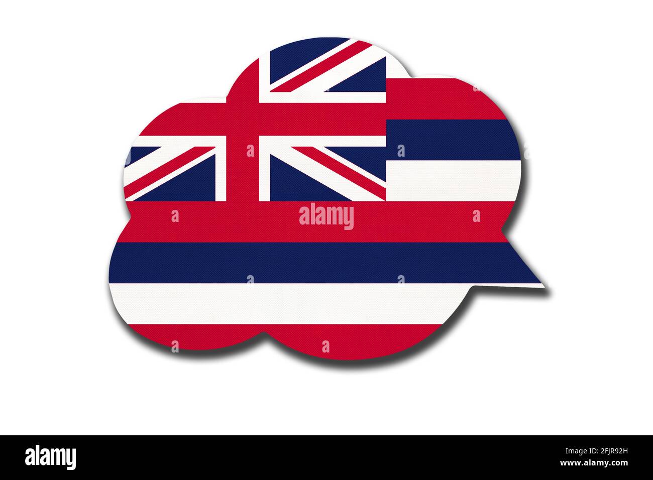 3d speech bubble with Hawaii national flag isolated on white background ...