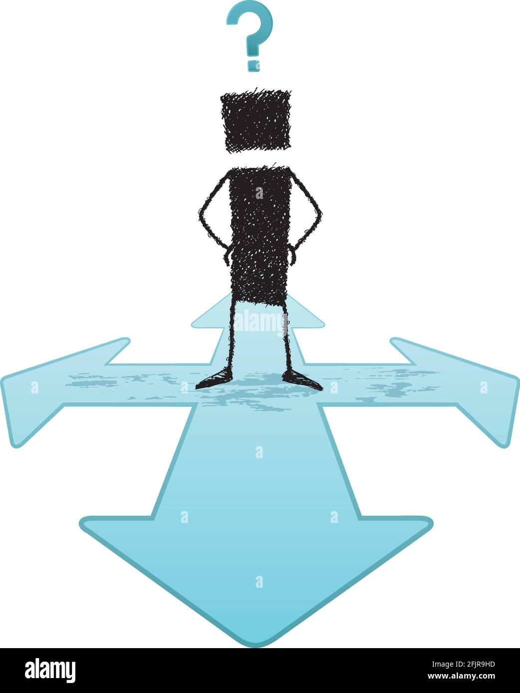 A stick figure does not know which path to choose Stock Vector Image ...